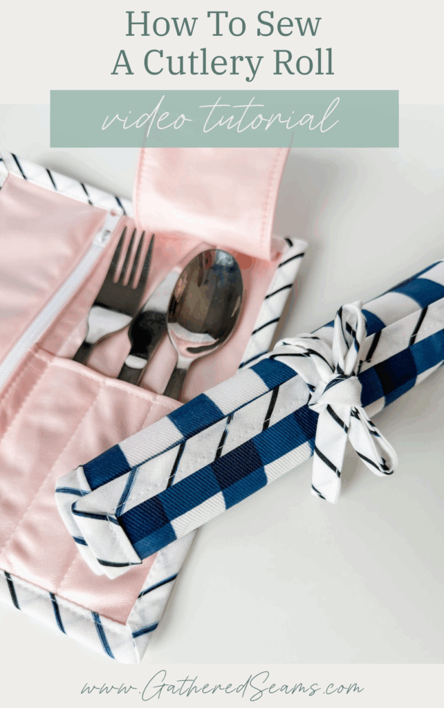 How To Sew A Cutlery Roll | Free Printable Pattern - Gathered Seams