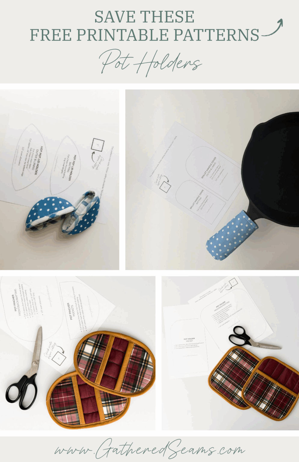 Free Pot Holder Patterns To Sew (& Sell) - Gathered Seams