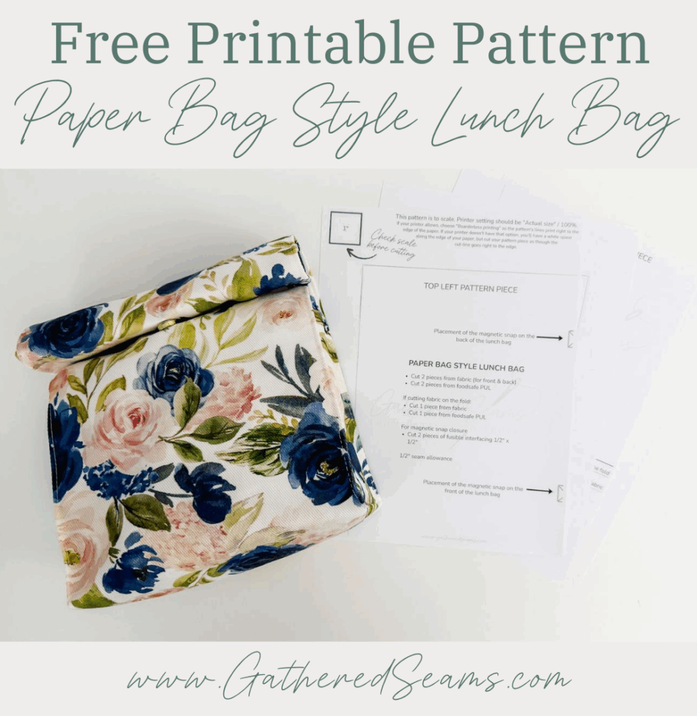 How To Sew A Paper Bag Style Lunch Bag | Free Pattern - Gathered Seams