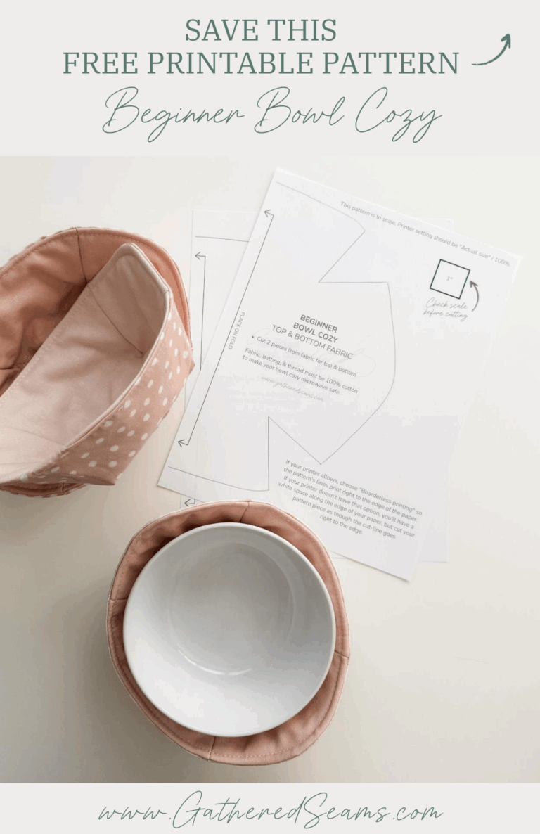 How To Sew A Beginner Bowl Cozy | Free Pattern - Gathered Seams