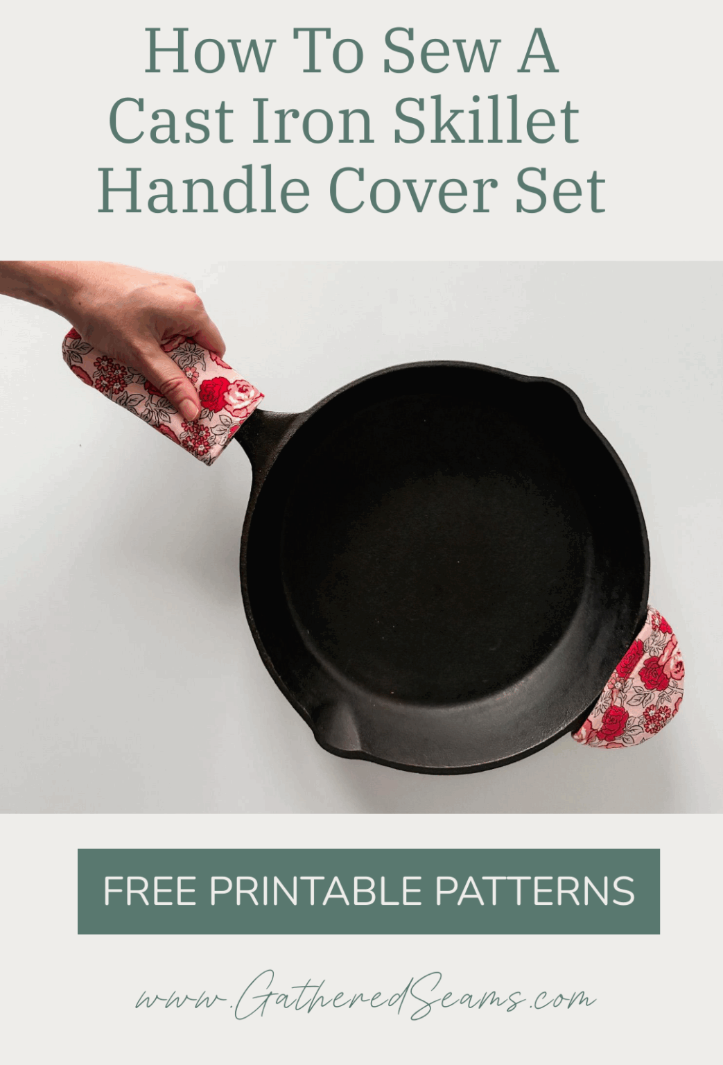 Sew A Cast Iron Skillet Handle Cover Set | Free Patterns - Gathered Seams