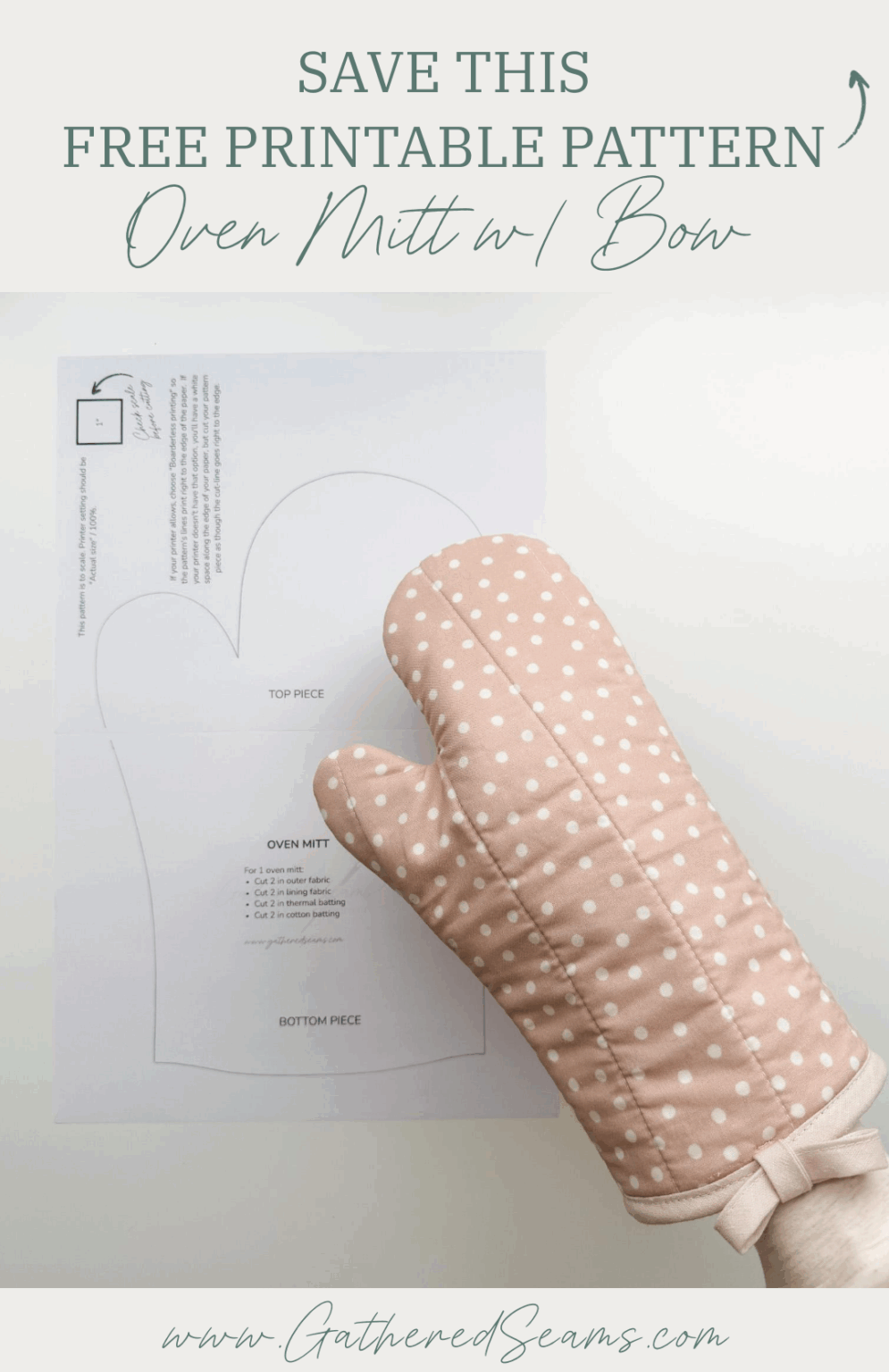 How To Sew An Oven Mitt | Free Printable Pattern - Gathered Seams