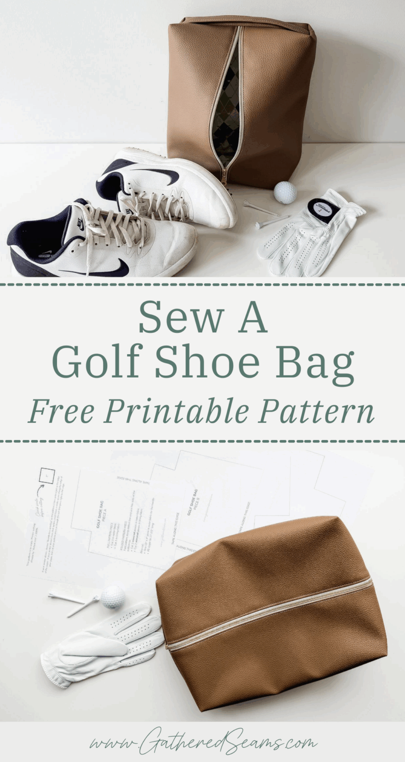 How To Sew a Golf Shoe Bag | Free Printable Pattern - Gathered Seams